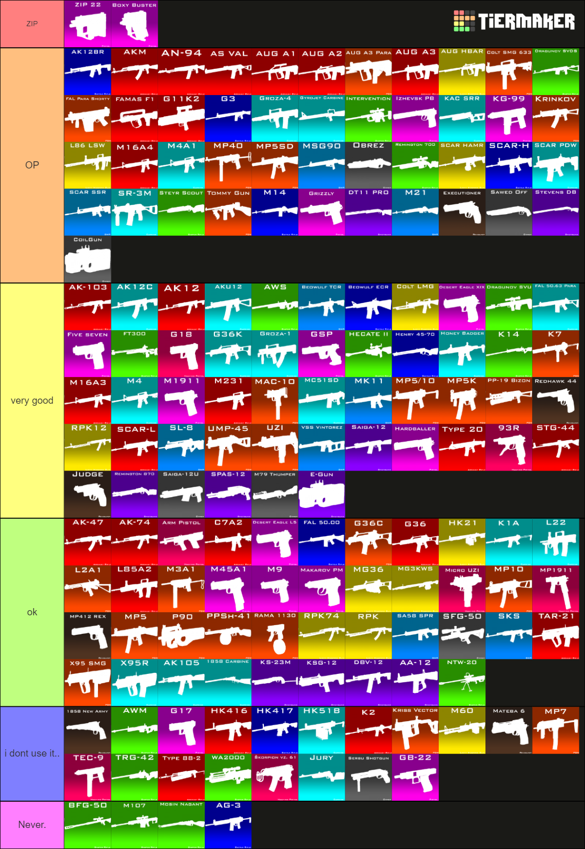 Phantom Forces Weapons Tier List (Community Rankings) - TierMaker