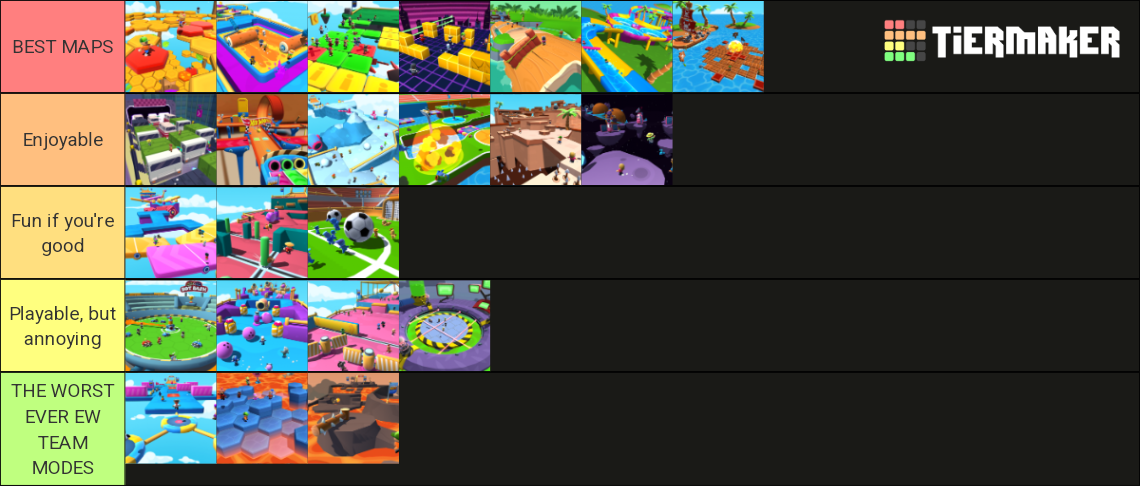 All Stumble Guys Maps (UPDATED 2023 - RUSH HOUR ADDED) Tier List ...