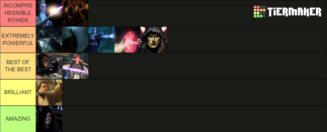 Star Wars Force Users Tier List (Community Rankings) - TierMaker