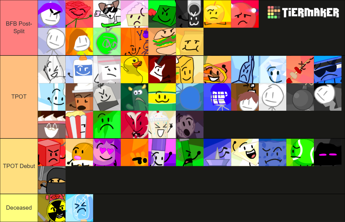 BFDI Mini Characters (2024) - New Icons! Maker Tier List (Community Rankings) - TierMaker