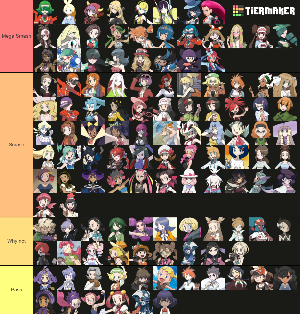 Pokemon Female Characters Tier List (Community Rankings) - TierMaker