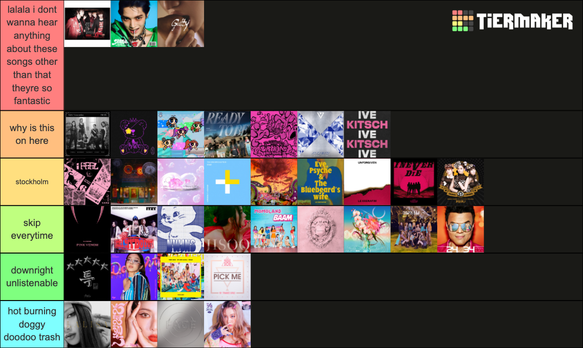 BAD kpop songs Tier List (Community Rankings) - TierMaker