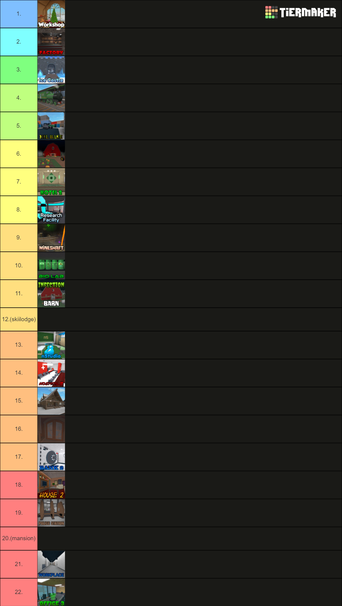 Mm2 map Tier List (Community Rankings) - TierMaker