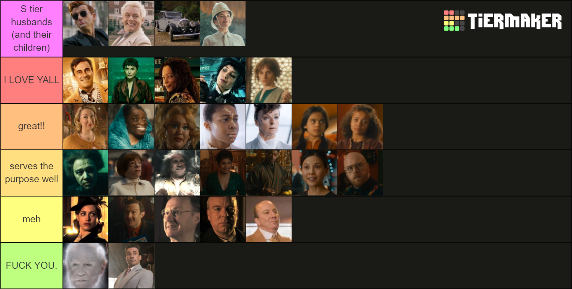Good Omens ALL Characters Tier List (Community Rankings) - TierMaker