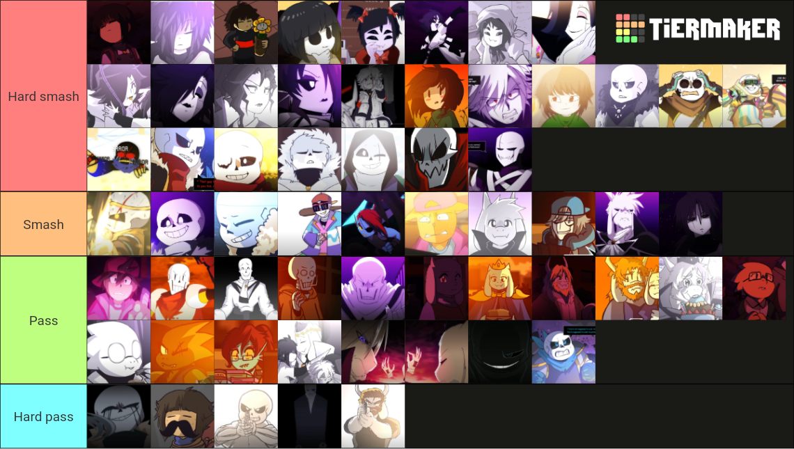 Underverse Characters (up to 0.7 Part 1) ! Tier List (Community ...