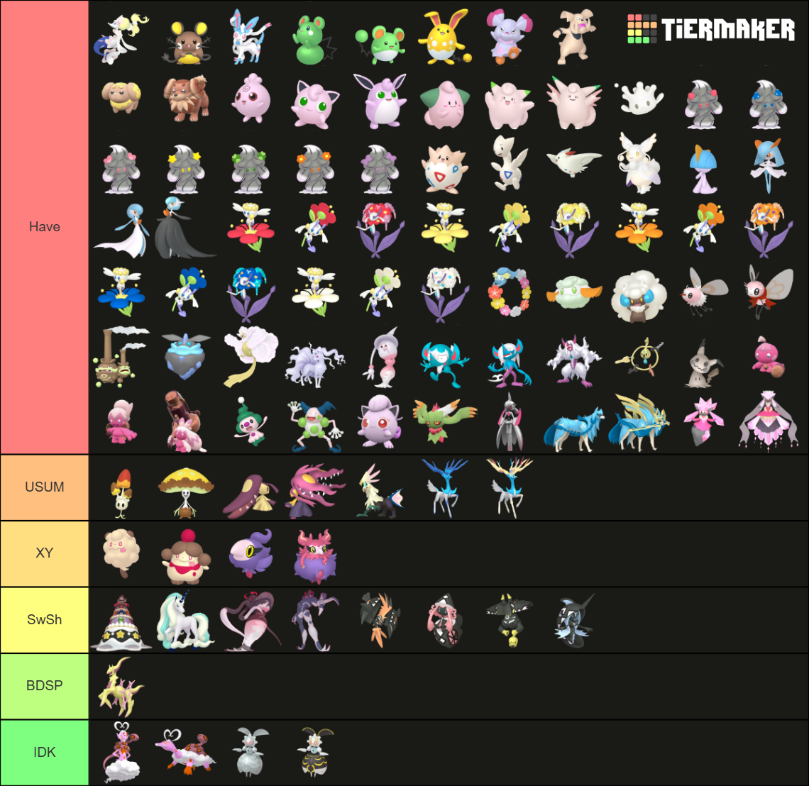 All Shiny Fairy Type Pokemon (Gen 1-Gen 9, May 2023) Tier List ...