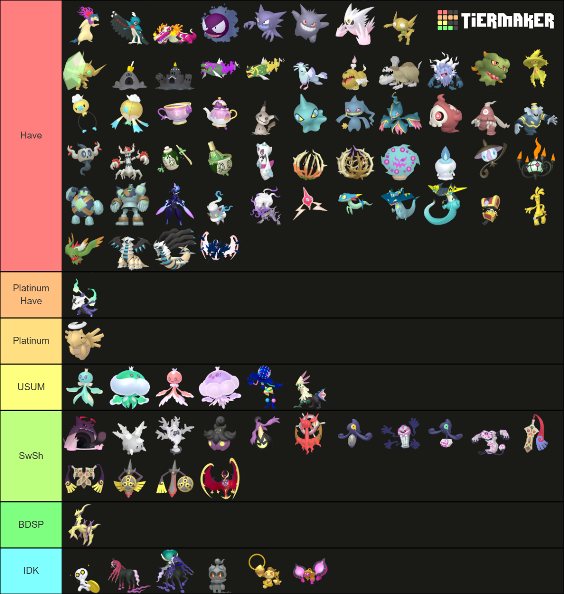 All Shiny Ghost Type Pokemon (Gen 1-Gen 9, January 2024) Tier List ...