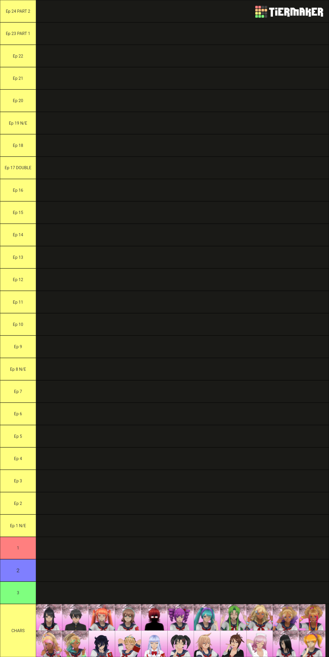 Yandere Simulator Characters Tier List (Community Rankings) - TierMaker