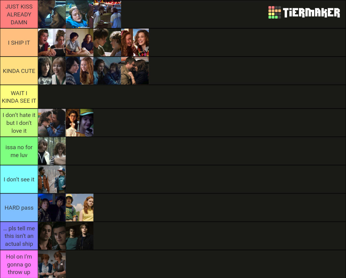 Stranger Things Ships 👁👁💅 Tier List (Community Rankings) - TierMaker