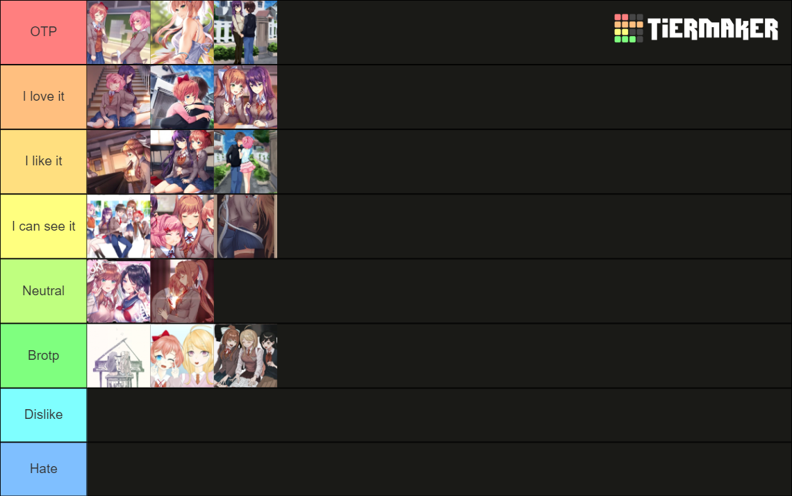 DDLC ships Tier List (Community Rankings) - TierMaker