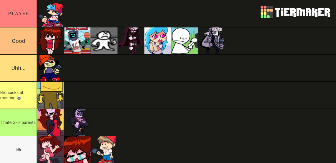 fnf logic character Tier List (Community Rankings) - TierMaker