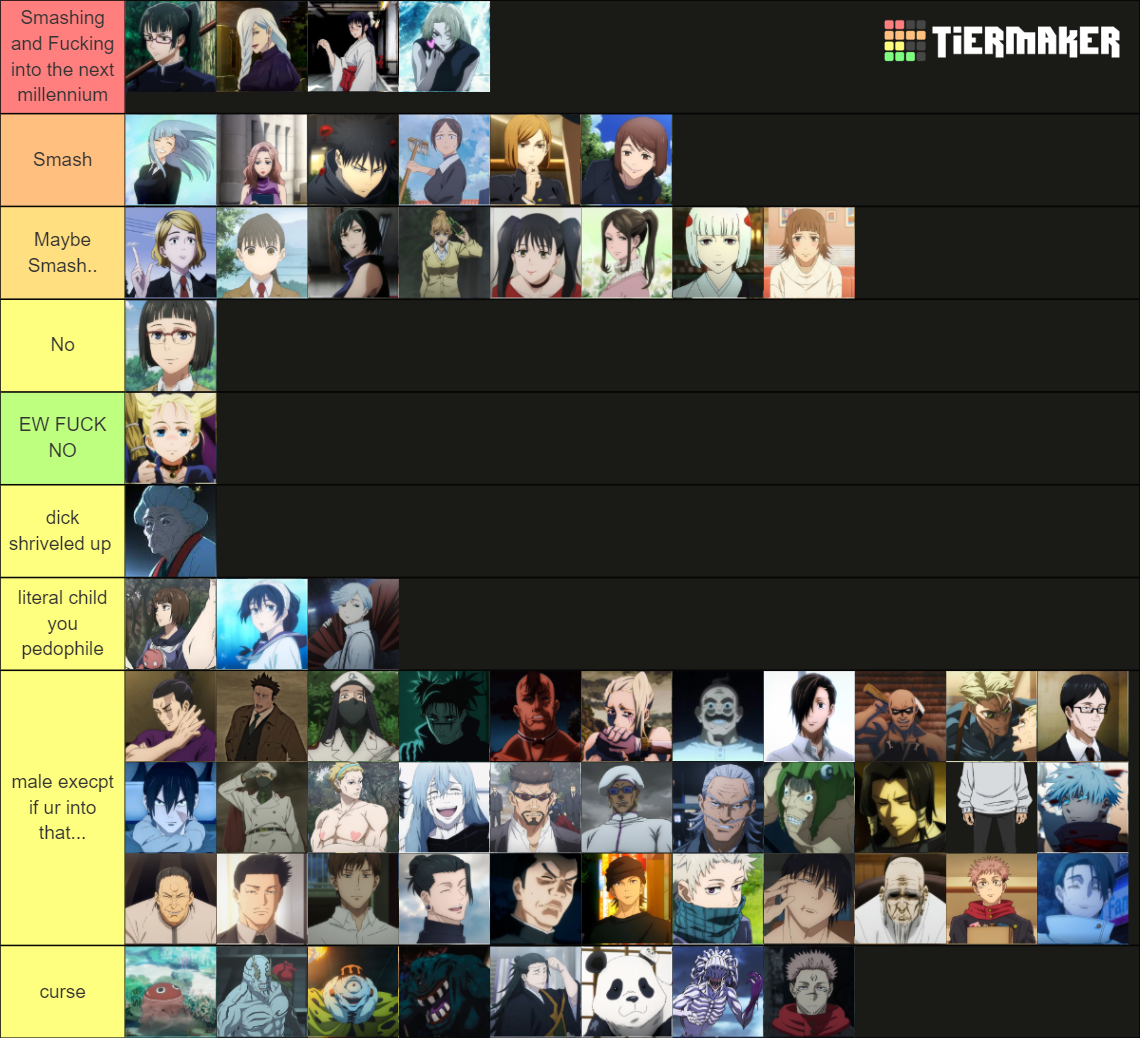 Smash Or Pass Jujutsu Kaisen Tier List Community Rankings Tiermaker