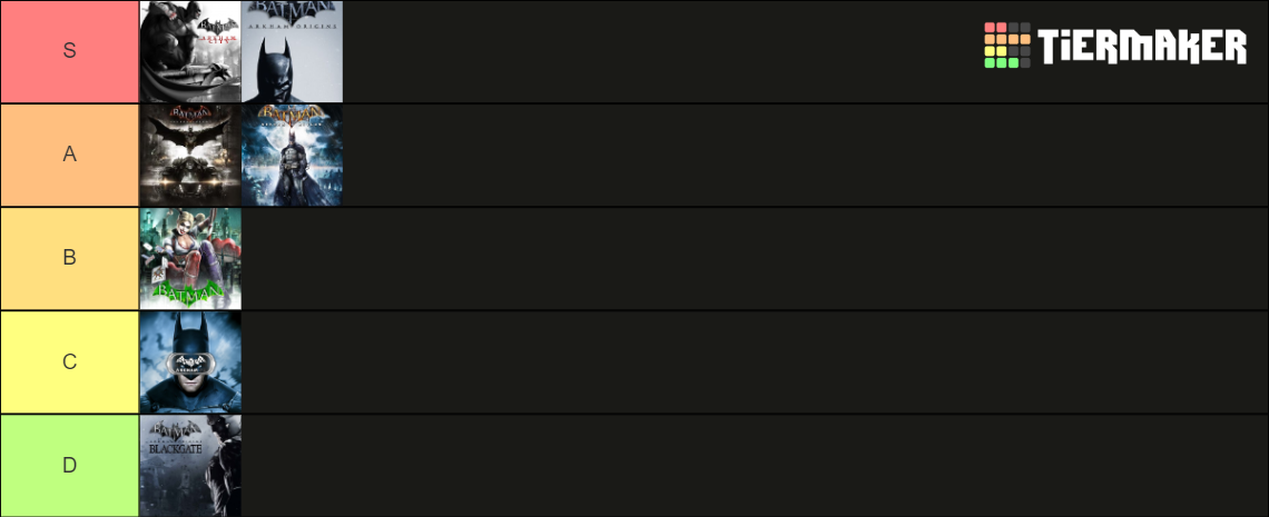 ALL Arkham Games Tier List (Community Rankings) - TierMaker