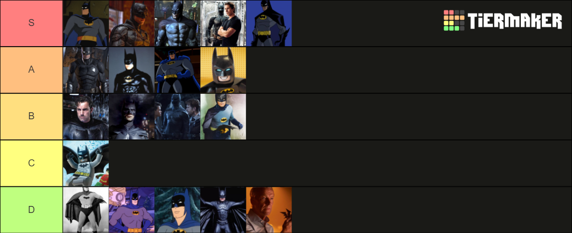 Bruce Wayne/Batman Tier List (Community Rankings) - TierMaker