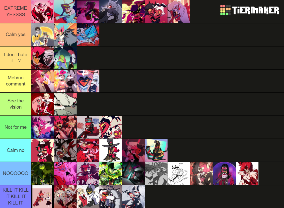 Hazbin hotel and Helluva boss crack ships Tier List (Community Rankings ...