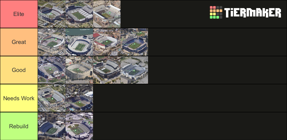 SEC Football Stadium Ranking Tier List (Community Rankings) - TierMaker