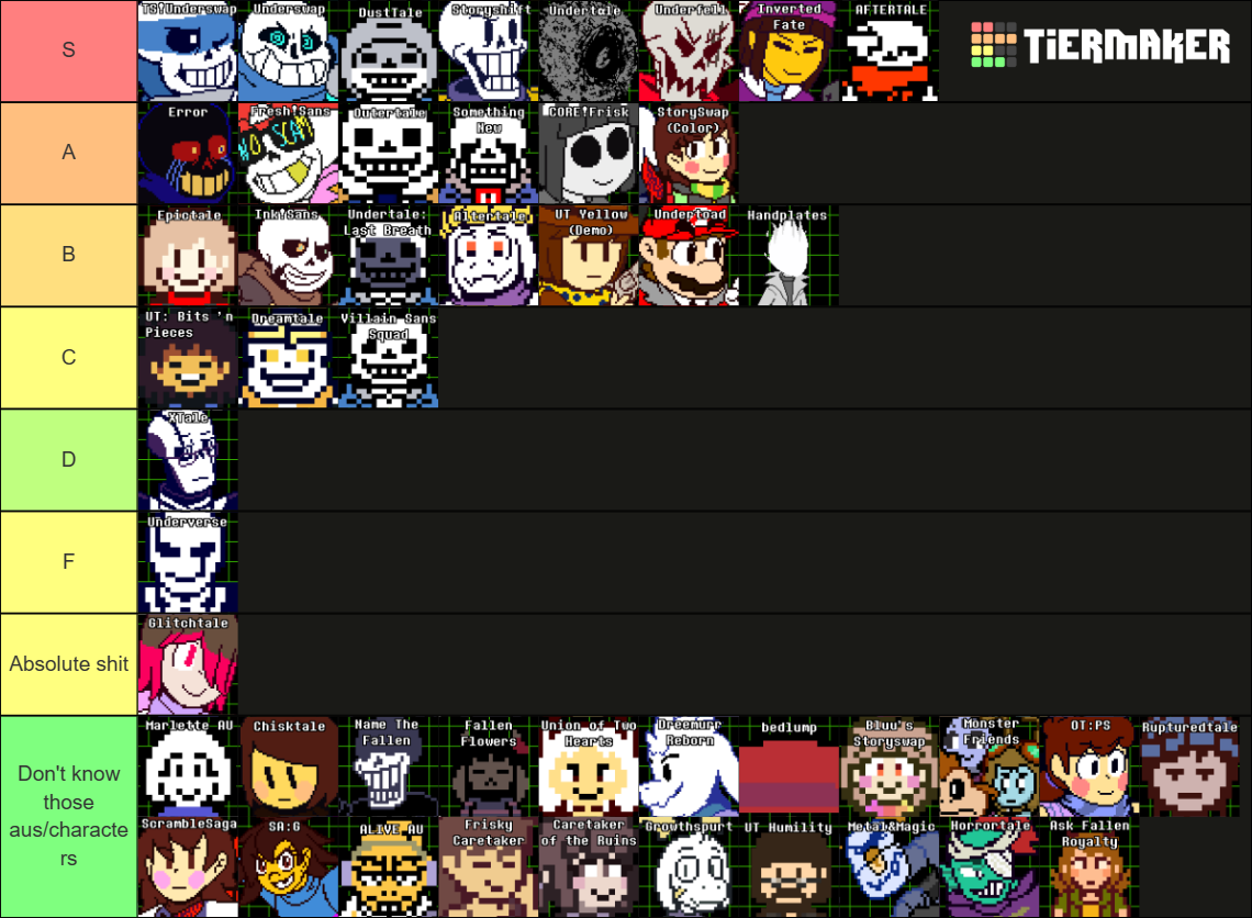 Fms' UNDERTALE AU Tier List (Community Rankings) - TierMaker