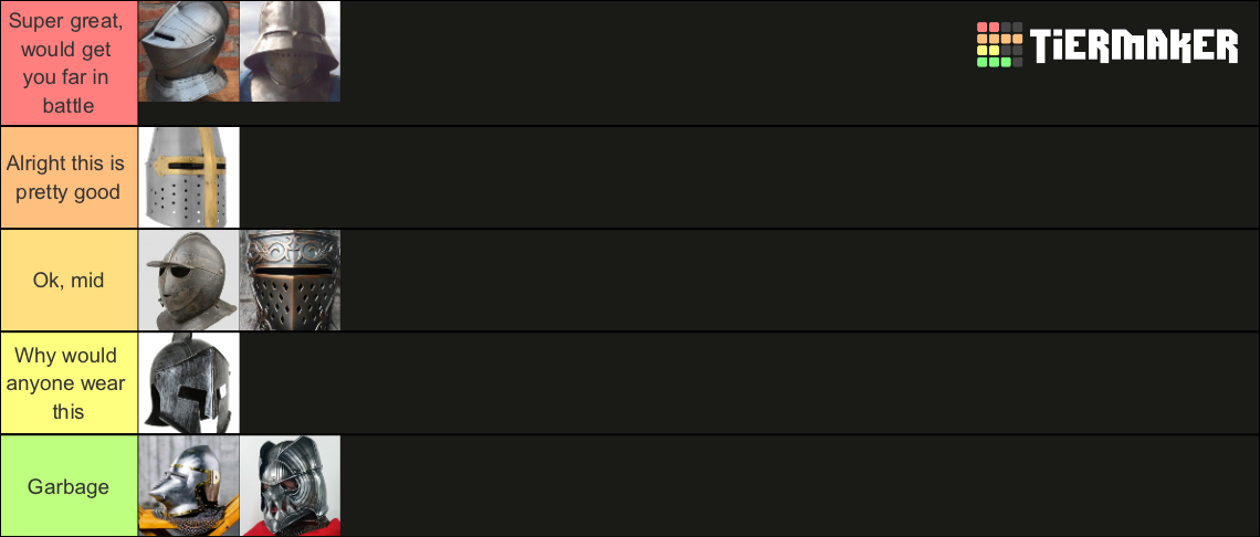 Knight’s helmet Tier List (Community Rankings) - TierMaker