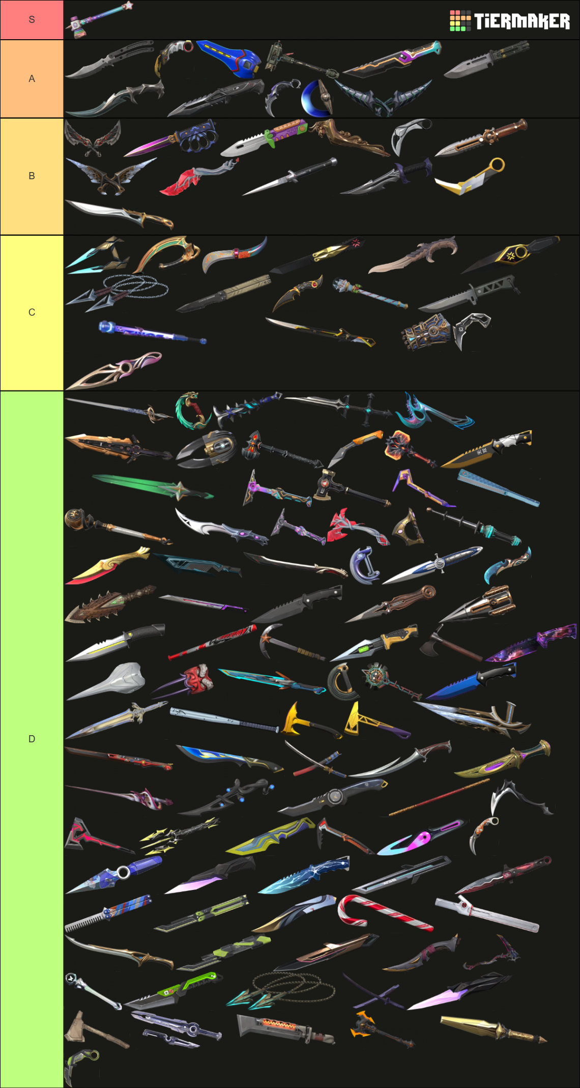 Valorant Melee / Knife Skins (February 2025) Tier List (Community ...