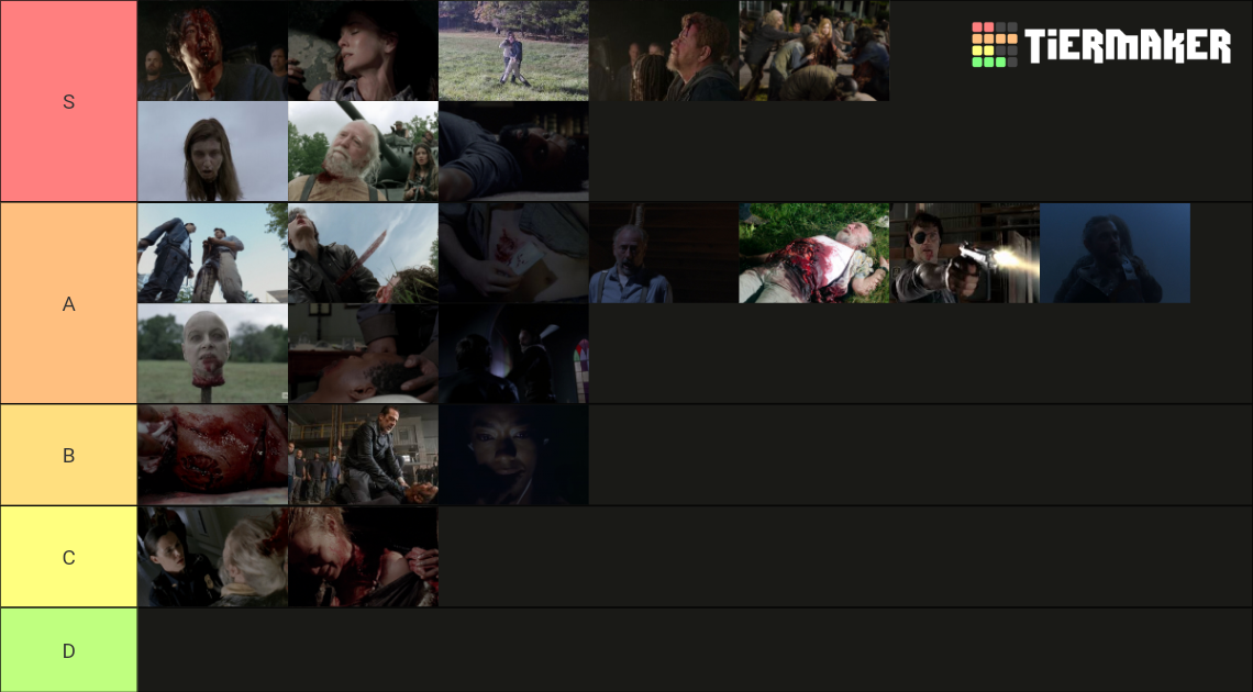 The Walking Dead TV Series Main Deaths Tier List (Community Rankings) - TierMaker