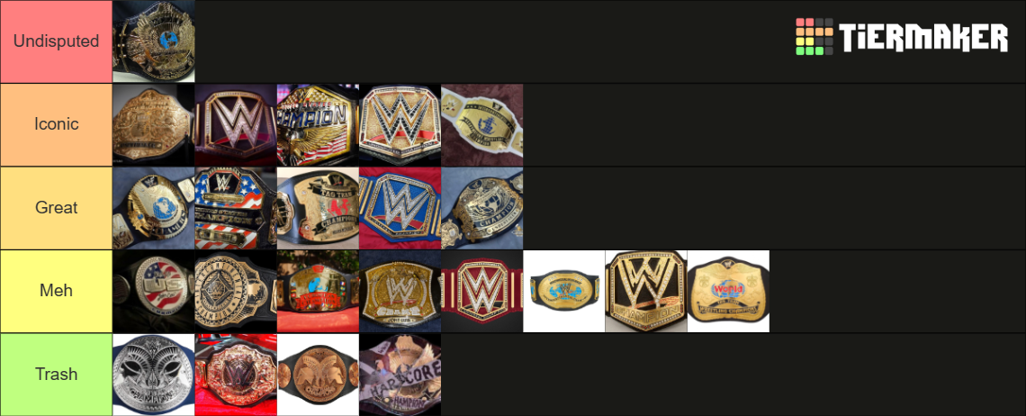 WWE Belts Tier List (Community Rankings) - TierMaker