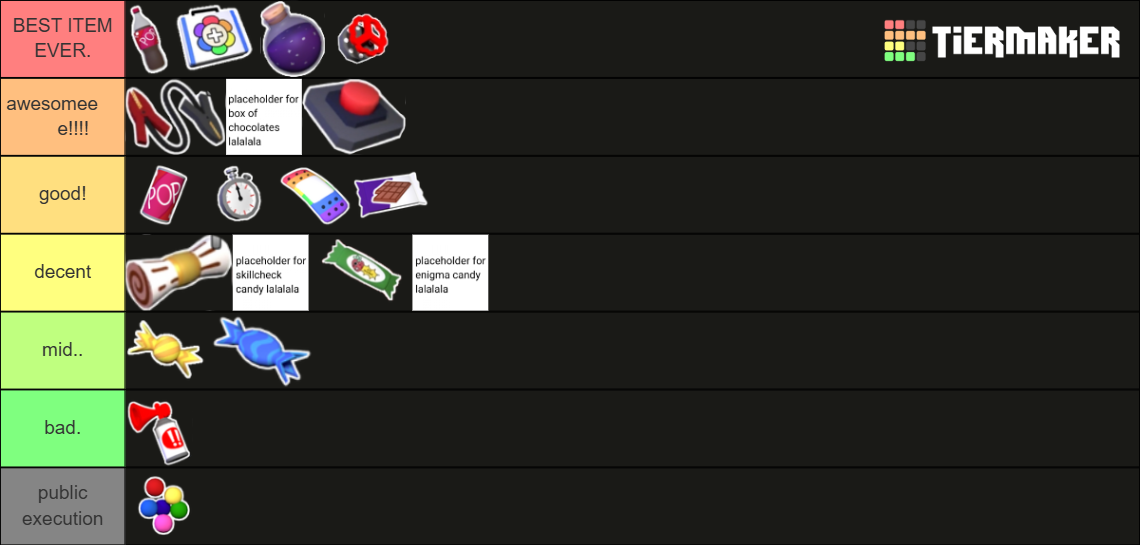 Dandy's World Items Tierlist! Tier List (Community Rankings) - TierMaker
