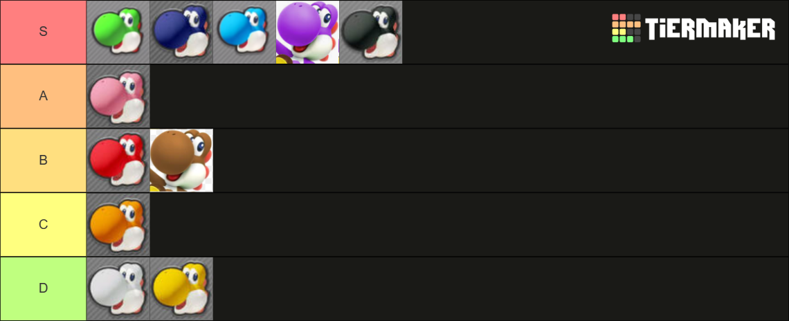 Yoshi Colors Tier List (Community Rankings) - TierMaker