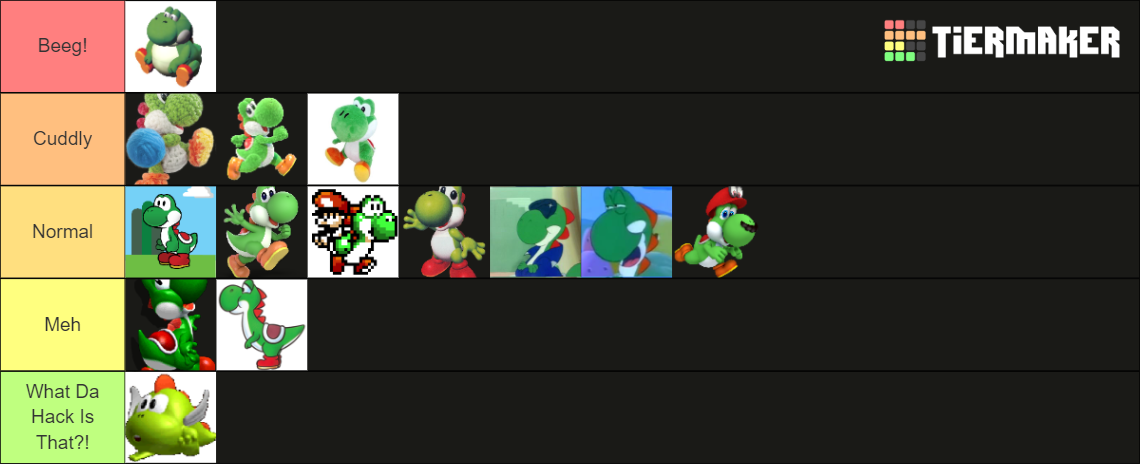 Yoshi Designs Tier List (Community Rankings) - TierMaker