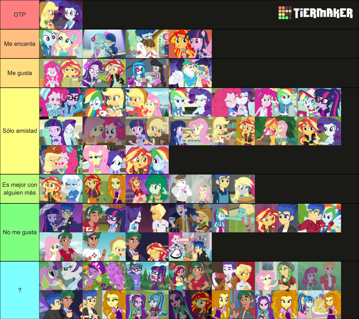 MLP EG ships Tier List (Community Rankings) - TierMaker