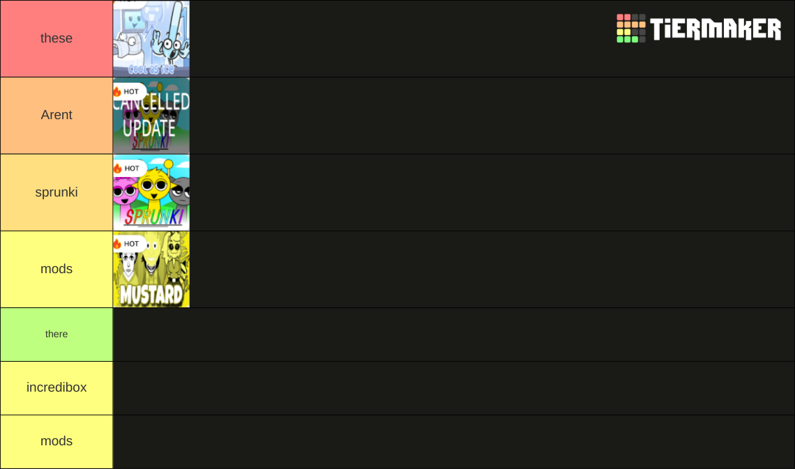 Sprunki mods Tier List (Community Rankings) - TierMaker