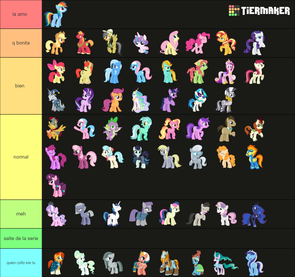My Little Pony Characters Tier List (Community Rankings) - TierMaker