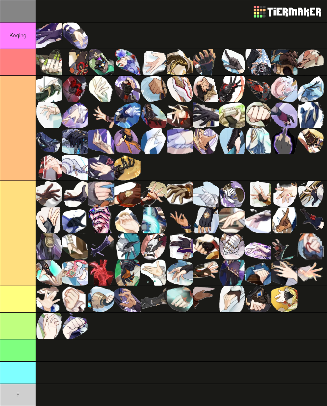 Genshin Hands Tier List (Community Rankings) - TierMaker