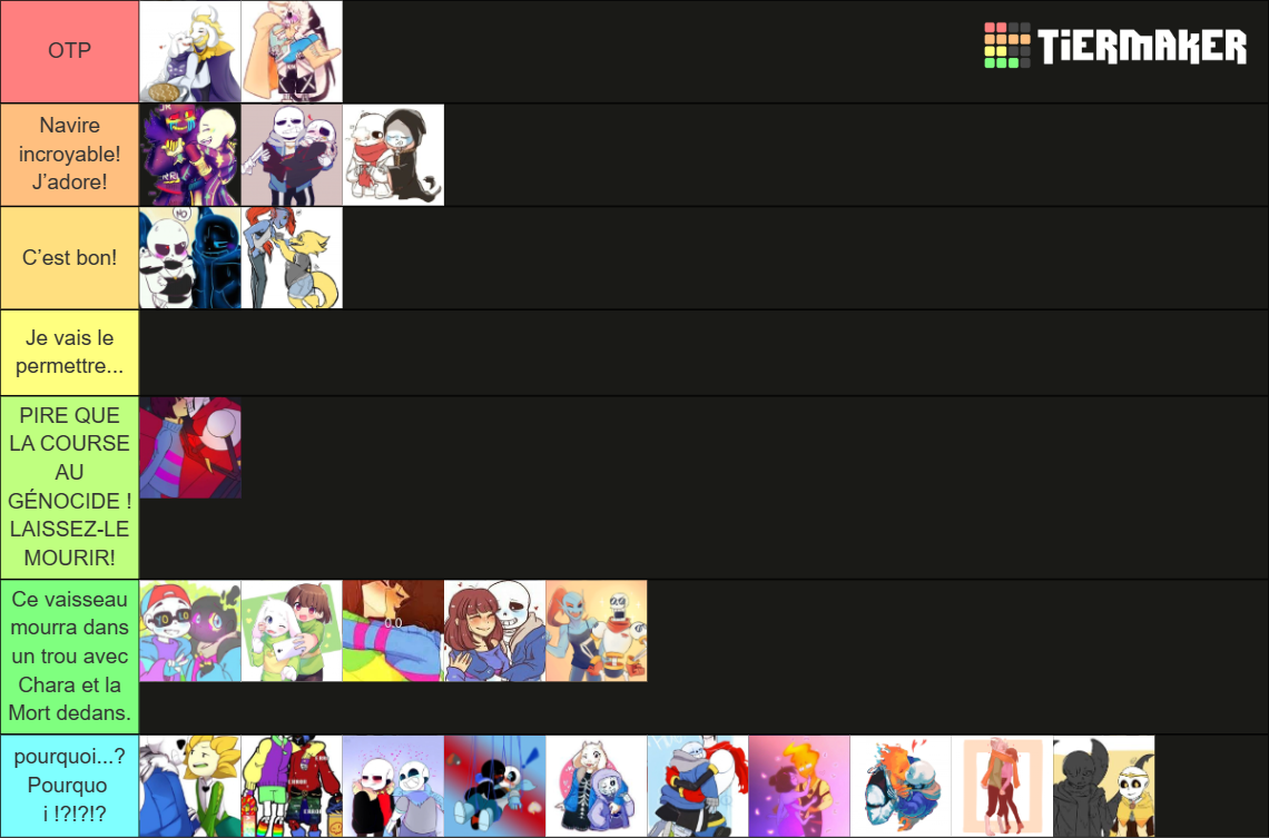 Undertale Ships Tier List (Community Rankings) - TierMaker