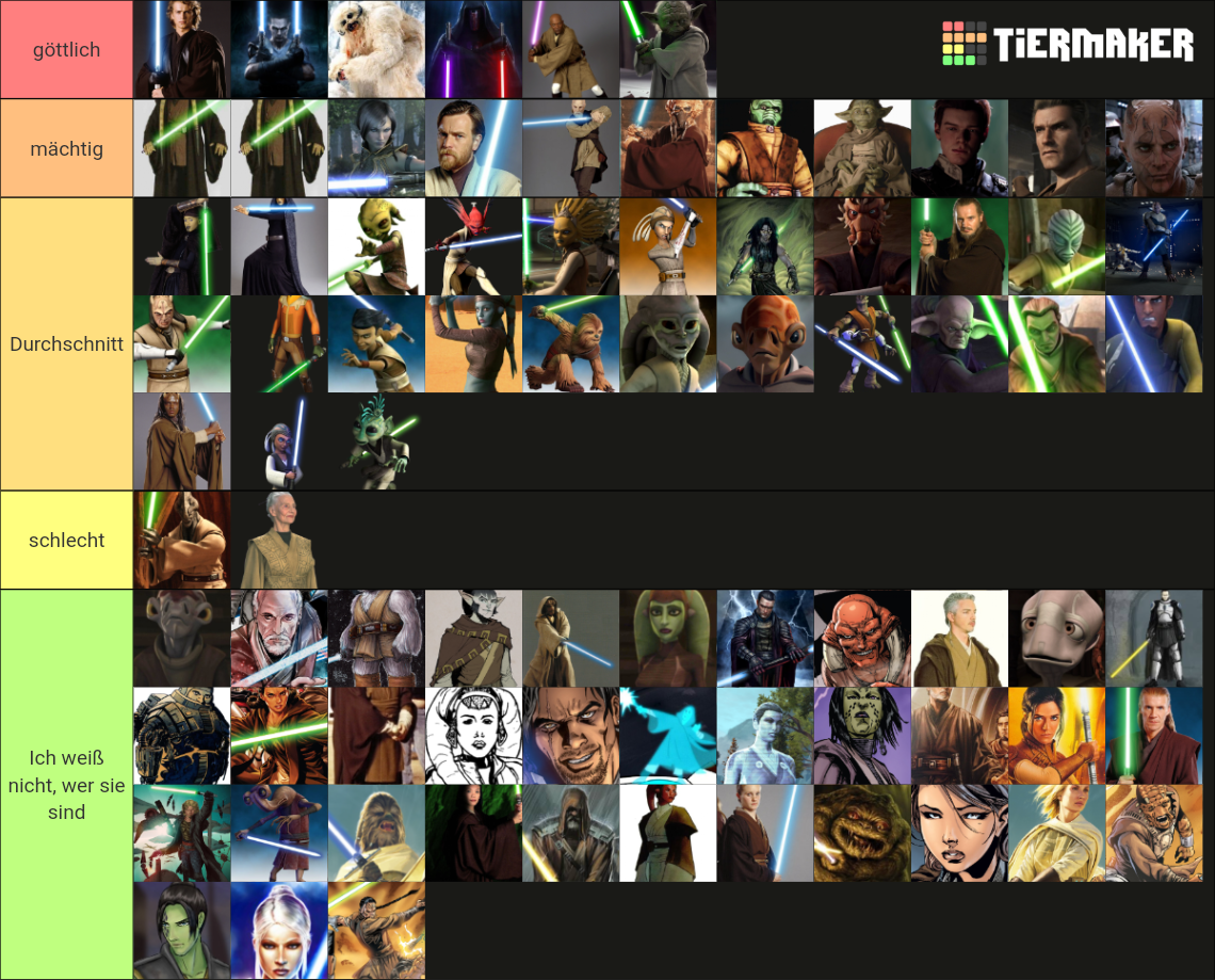 star wars jedi ranker Tier List (Community Rankings) - TierMaker