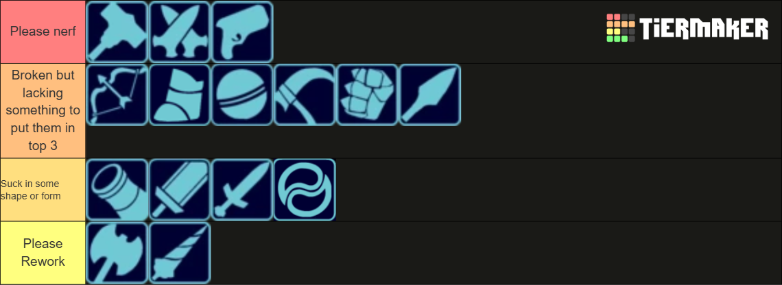 Brawlhalla Weapons + Chakram Tier List (Community Rankings) - TierMaker