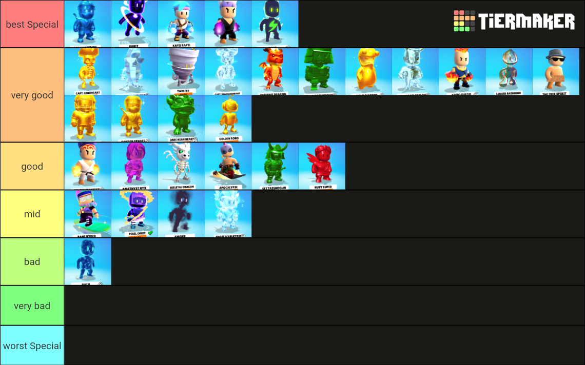 Stumble Guys Special skin Teamplate (v.0.49.1) | V2 Tier List ...