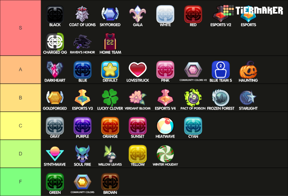 Ultimate Brawlhalla Color Tier List (Community Rankings) - TierMaker