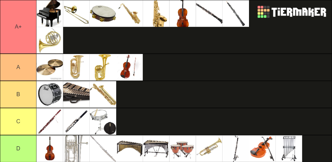 Instruments Tier List (Community Rankings) - TierMaker