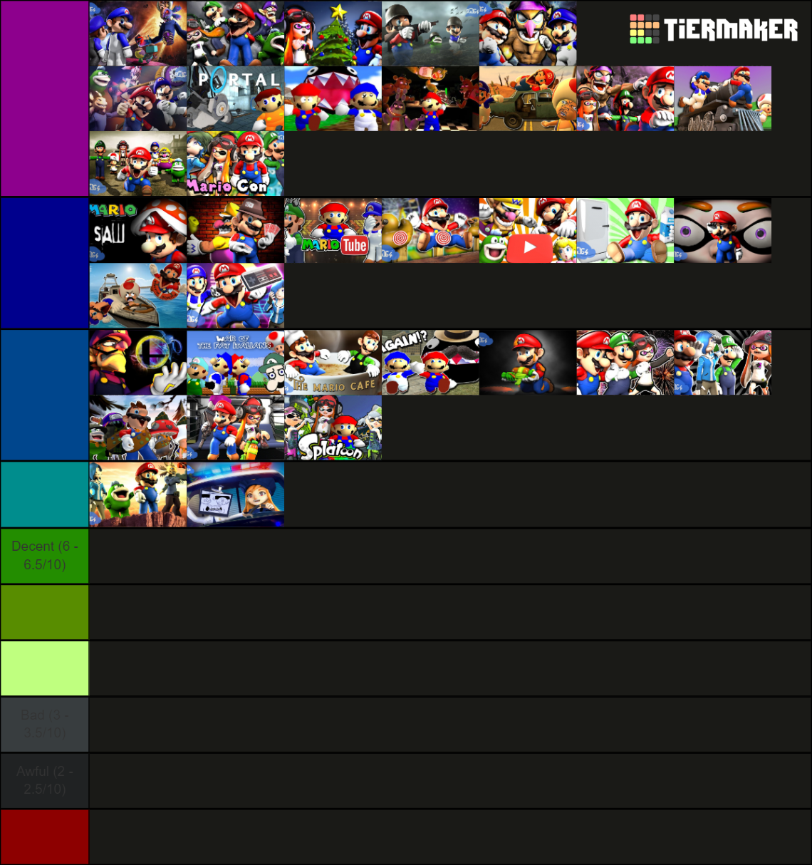 SMG4 Cinematic Tier List (Community Rankings) - TierMaker