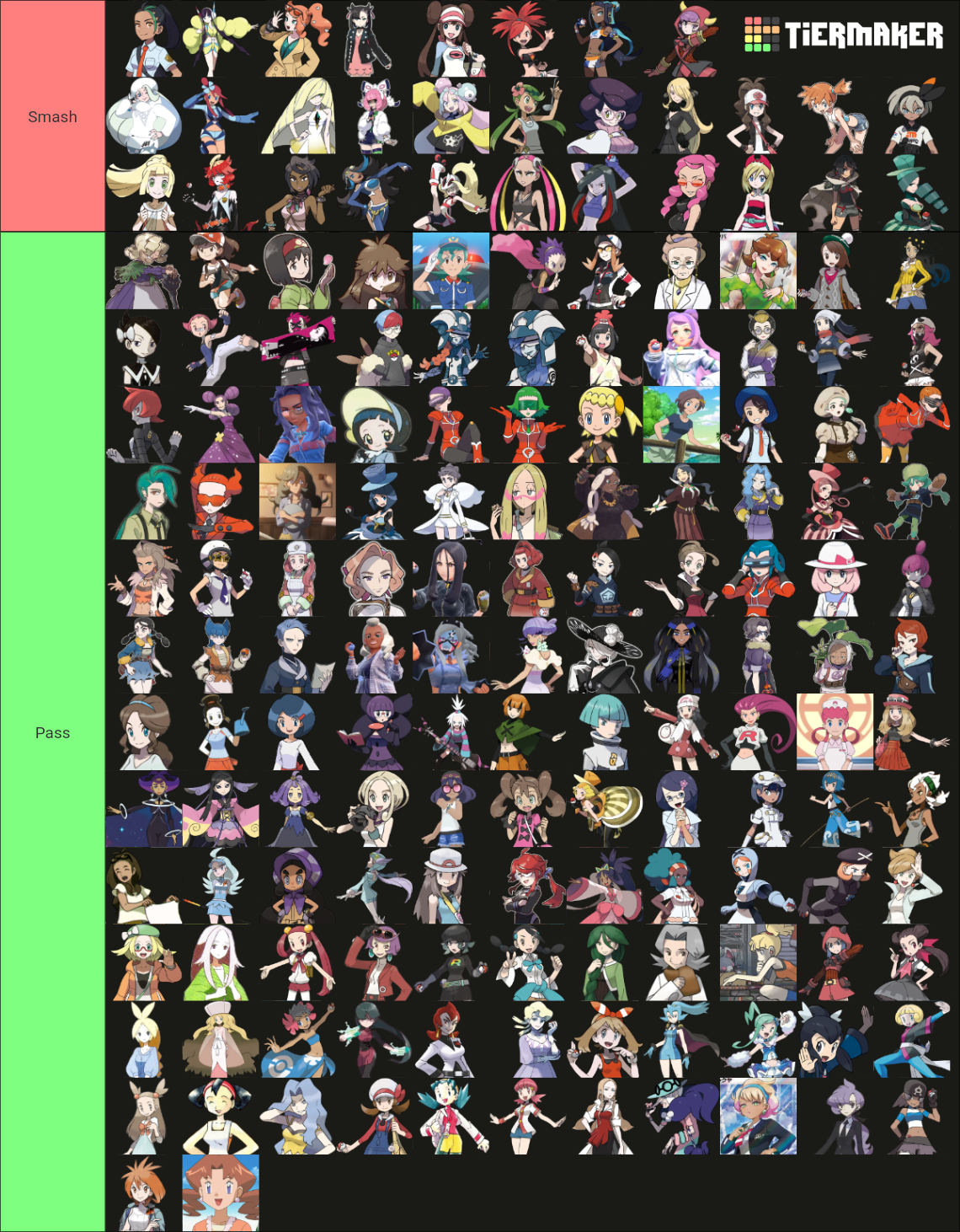 Pokemon Girls (Gen 1-9) Tier List (Community Rankings) - TierMaker