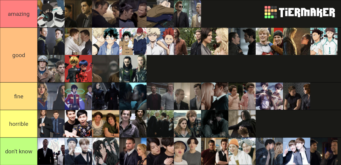 Top 50 Ships On ao3 Tier List (Community Rankings) - TierMaker