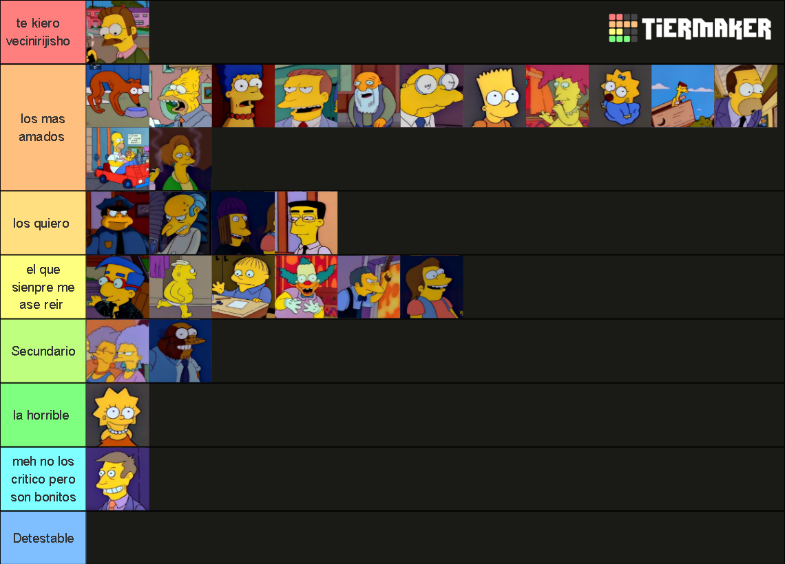 Personajes de Los Simpsons (Temporadas 1-10) Tier List (Community ...