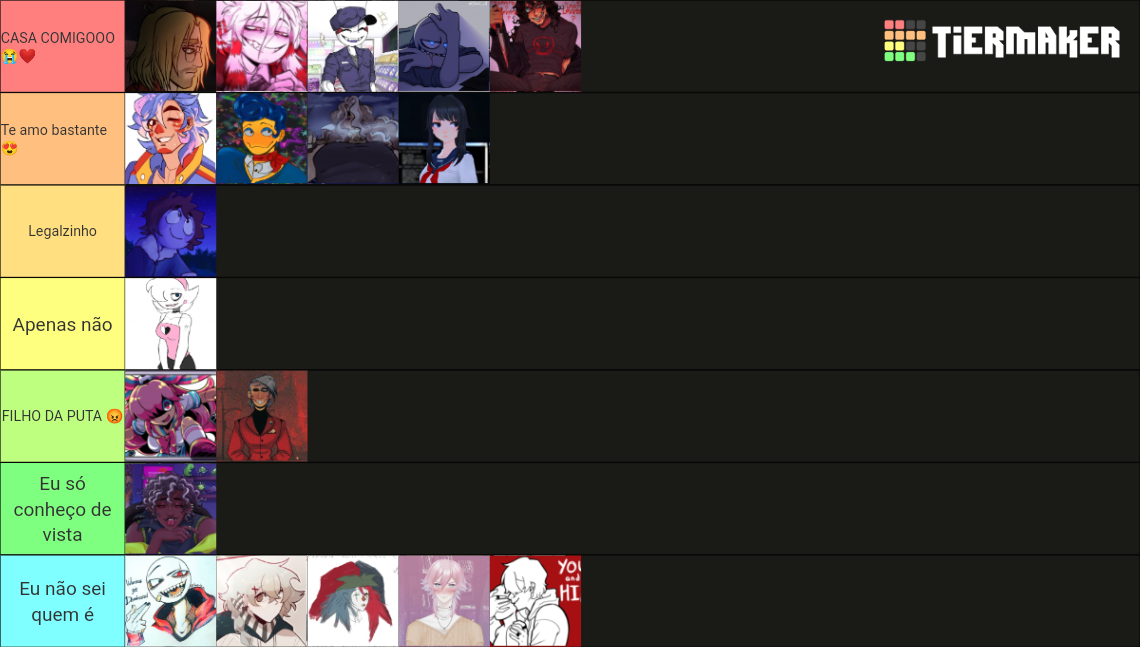 Yanderes of Visual Novels Tier List (Community Rankings) - TierMaker