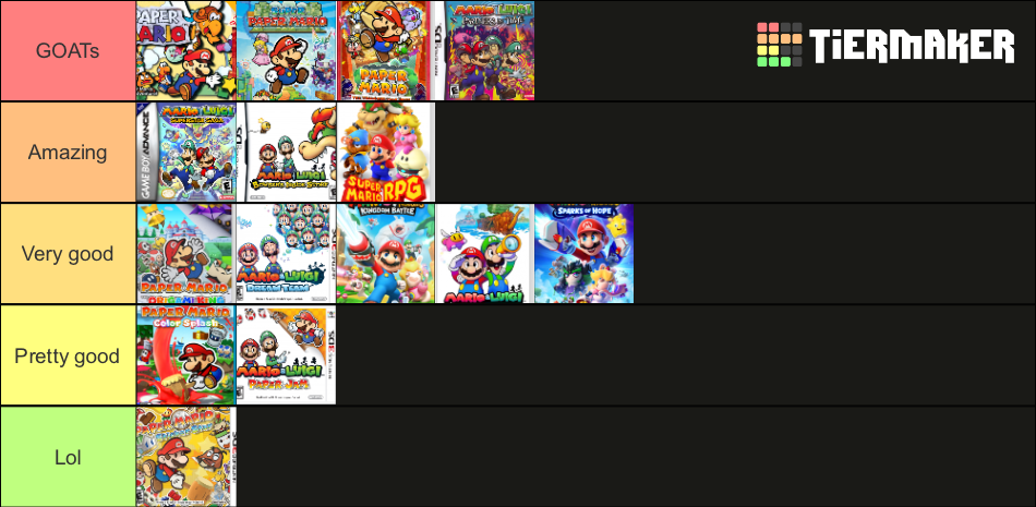 Every Mario RPG Tier List (Community Rankings) - TierMaker Every Mario RPG Tier List (Community Rankings) - TierMaker