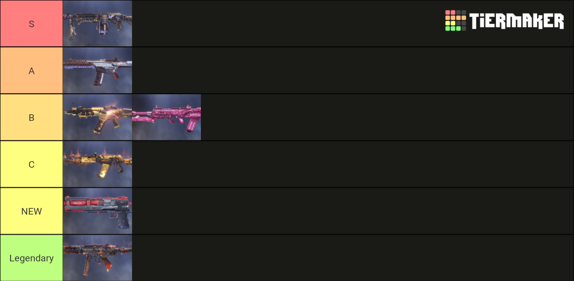 CODM Legendary Weapon Skins Tier List (Community Rankings) - TierMaker