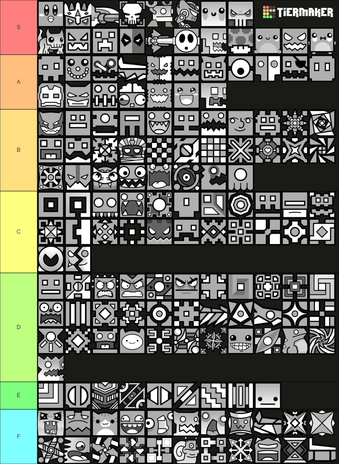 Geometry Dash All Icons Tier List (Community Rankings) - TierMaker