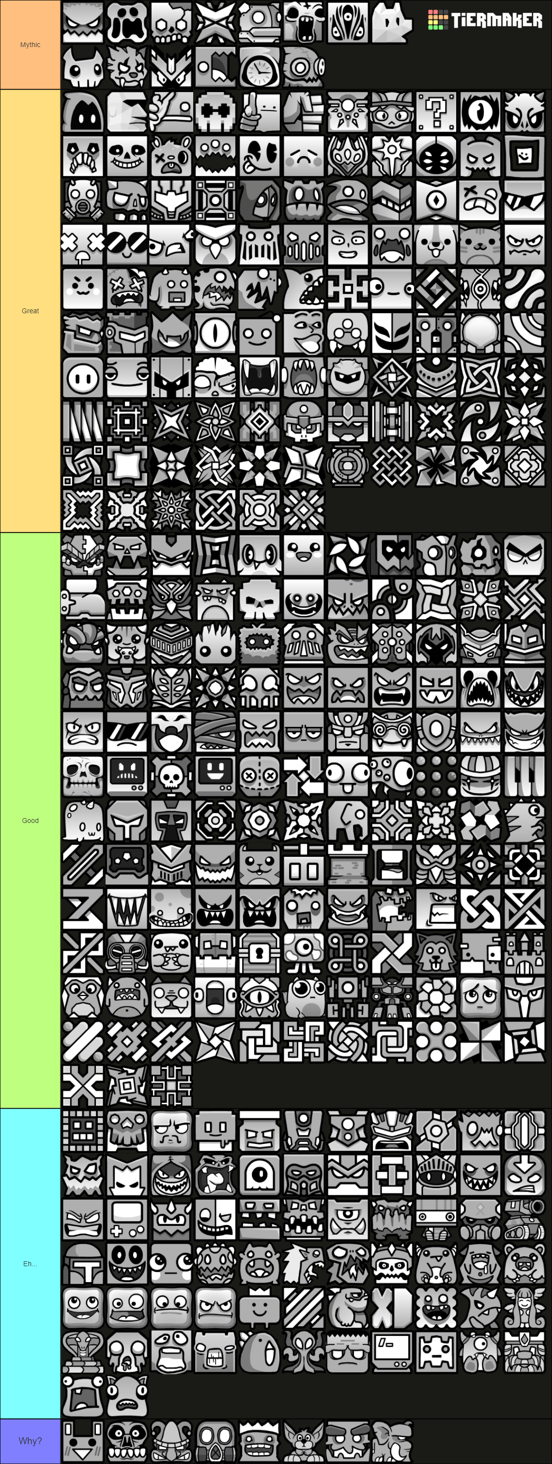 Geometry dash 2.2 Cubes/ Icons Tier List (Community Rankings) - TierMaker