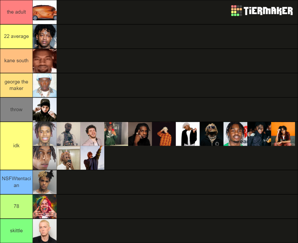 Rapper Tier List (Community Rankings) - TierMaker