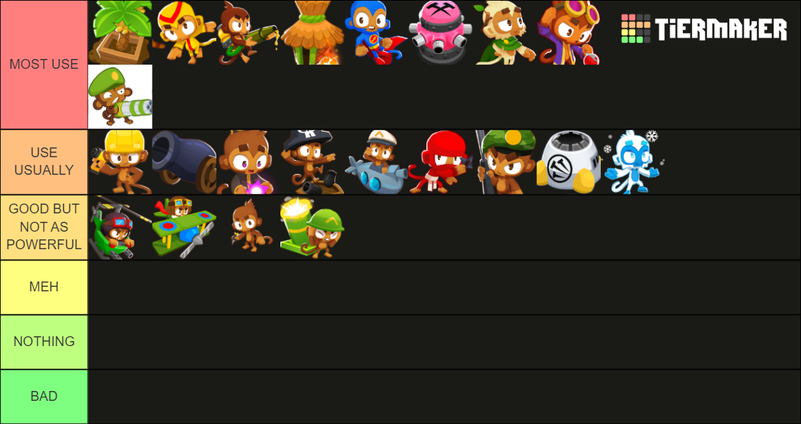 BTD 6 All towers (updated) Tier List (Community Rankings) - TierMaker