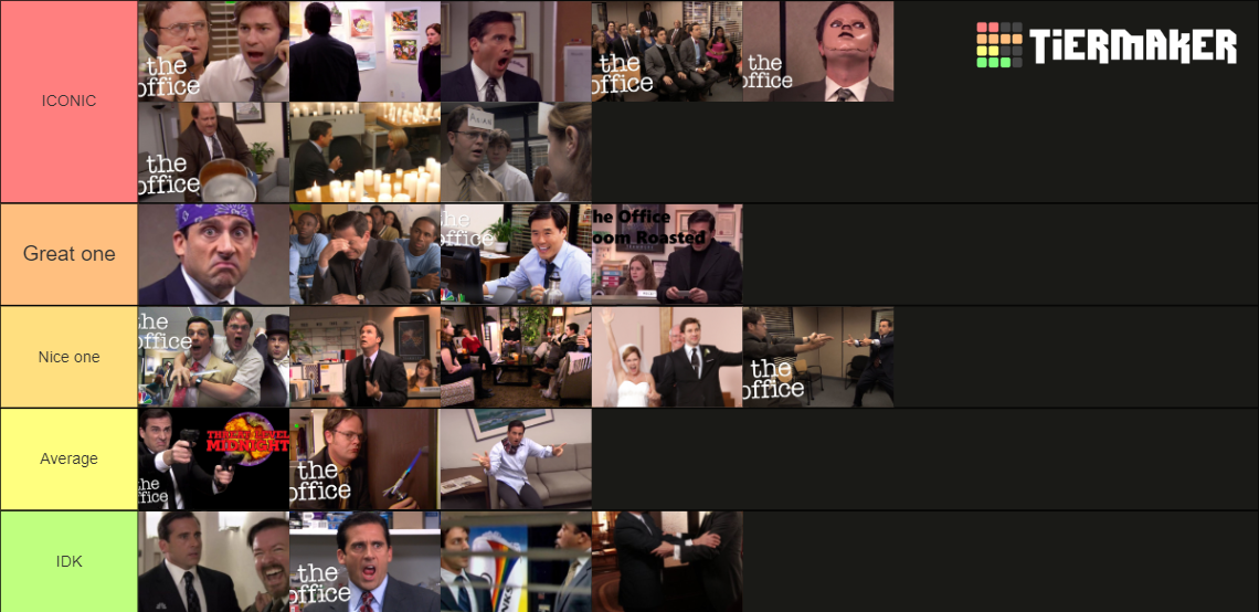 The Office most iconic moments Tier List (Community Rankings) - TierMaker
